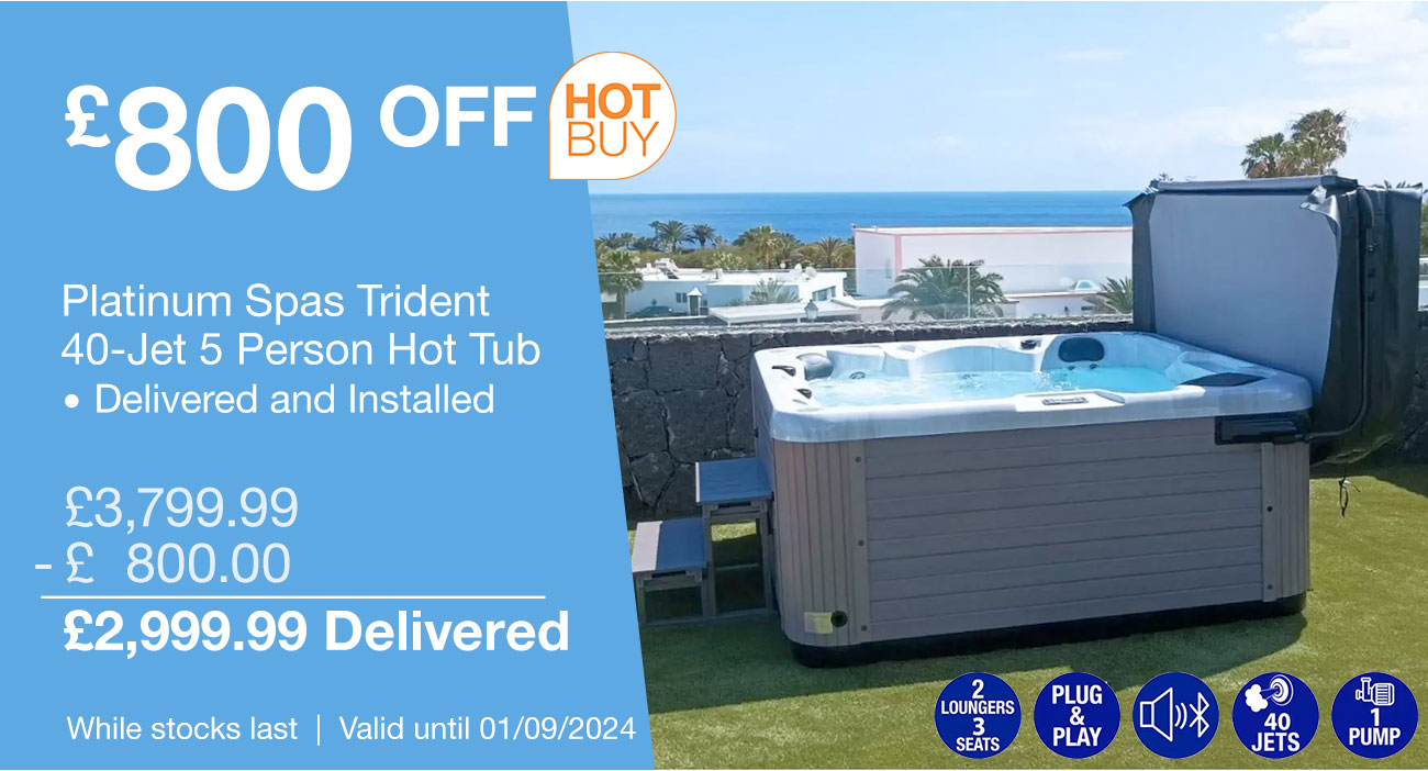 £800 OFF Platinum Spas Trident 40-Jet 5 Person Hot Tub NOW £2,999.99 ...