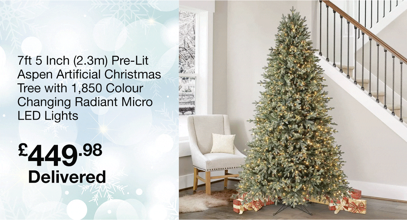 ONLY £449.98 for 7ft 5” Pre-Lit Aspen Artificial Christmas Tree with ...