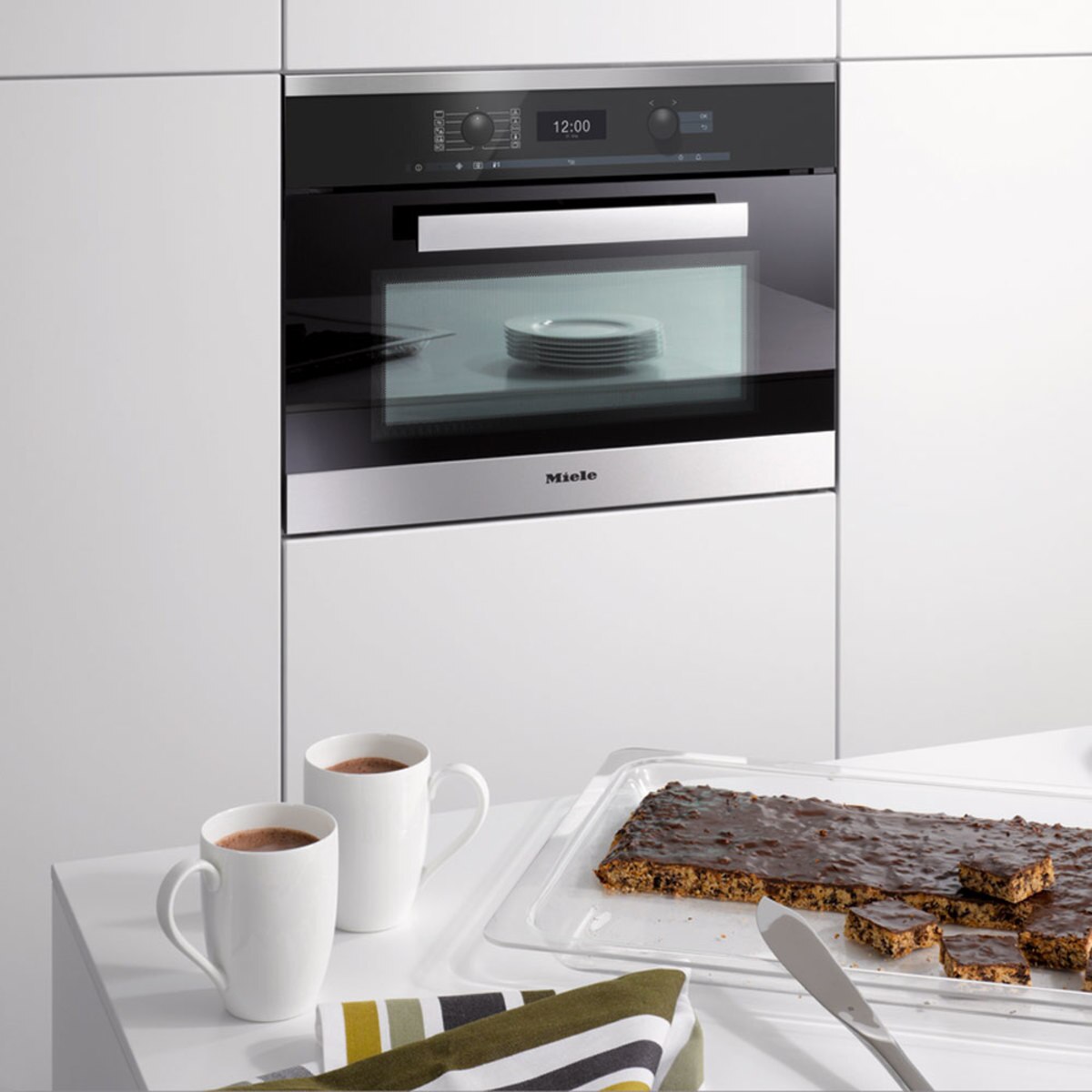 Miele H6400BM, Compact Solo Microwave Oven A Rating in Obisidian Black ...