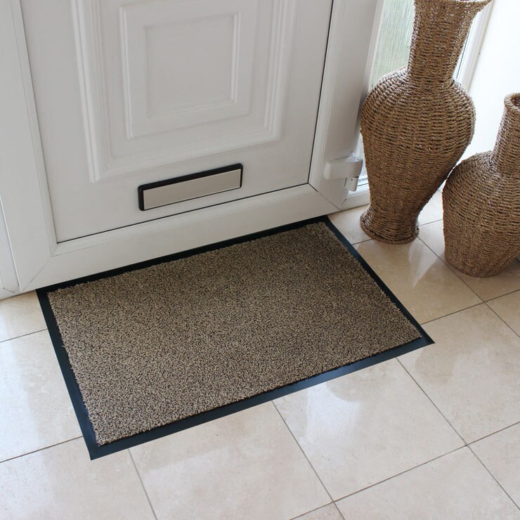 JVL Admiral Microfibre Barrier Mat in Beige, 50 x 80cm - 2 Pack | Costco UK