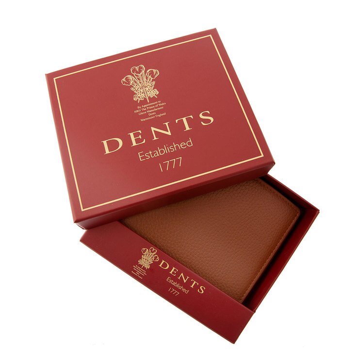 Dents Beauley Pebble Grain Leather Slim Billfold Wallet, Cognac | Costco UK