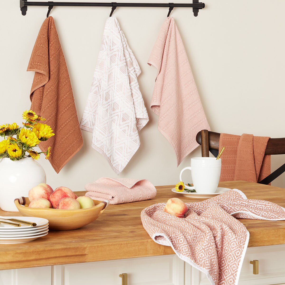 Town & Country Willow Organic Kitchen Towels, 6 Pack in Rust