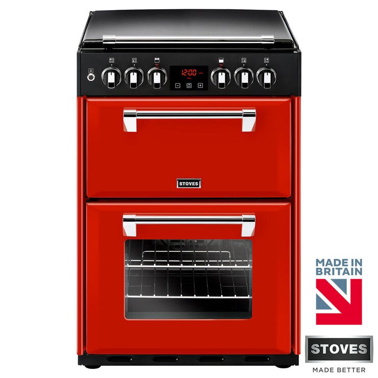 Stoves Richmond 600DF, Dual Fuel Range Cooker A Rating in Jalapeno Red ...