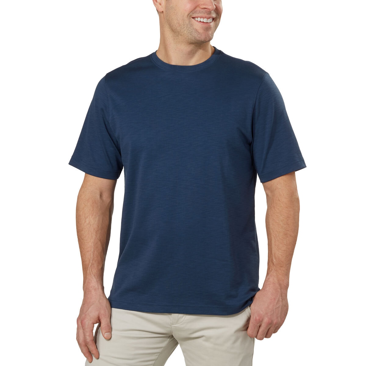 Kirkland Signature Mens Pima Cotton Slub T Shirt In Blue Extra Extra