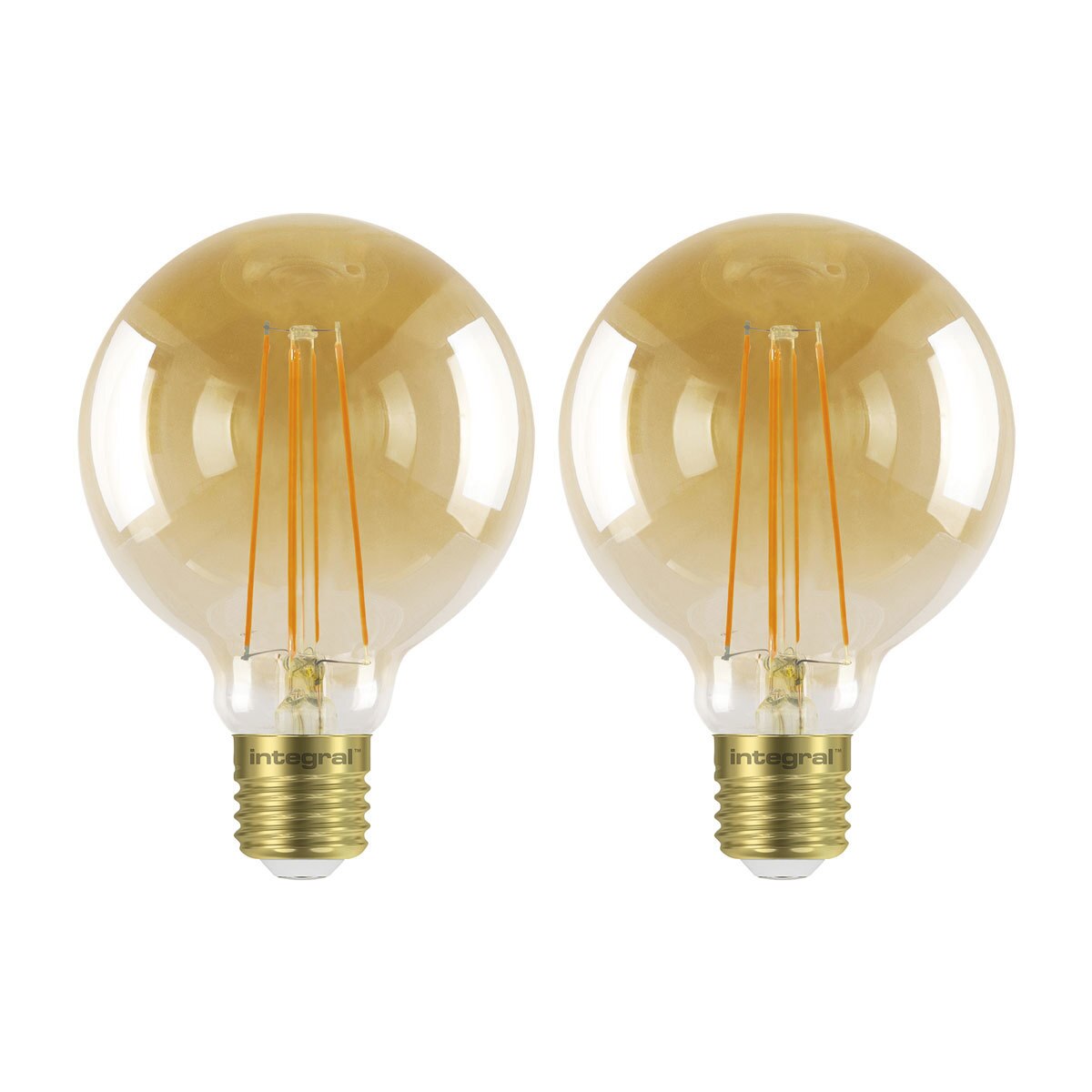 Integral Led G95 Vintage Sunset Globe 5w Dimmable Bulb 2 Pack E27