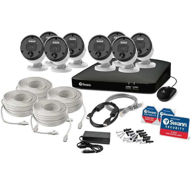 Swann 8 Channel 2TB NVR Recorder with 8 x 4K HD Master-Series Cameras ...