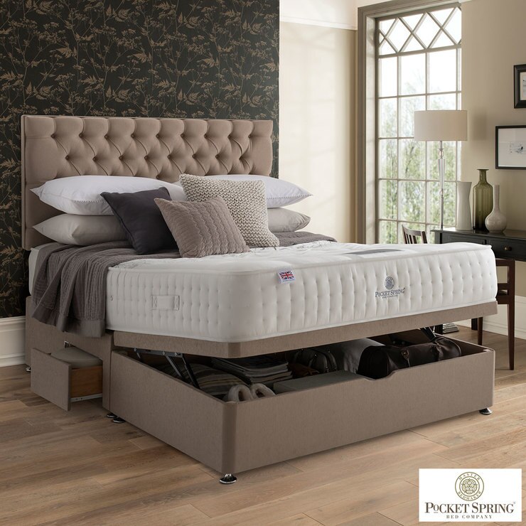 Pocket Spring Bed Company Pemberley Mattress & Sahara Half Ottoman ...