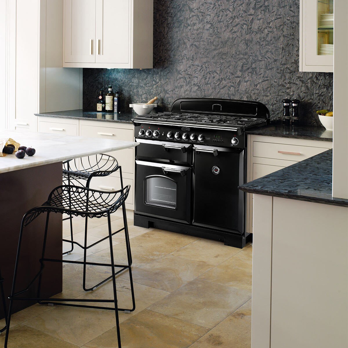 Rangemaster CDL90DFFBL/C, Dual Fuel Range Cooker, A Rated in Black and ...