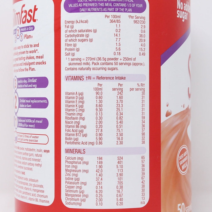 SlimFast High Protein Powder Summer Strawberry Flavour Shake, 1.825kg ...