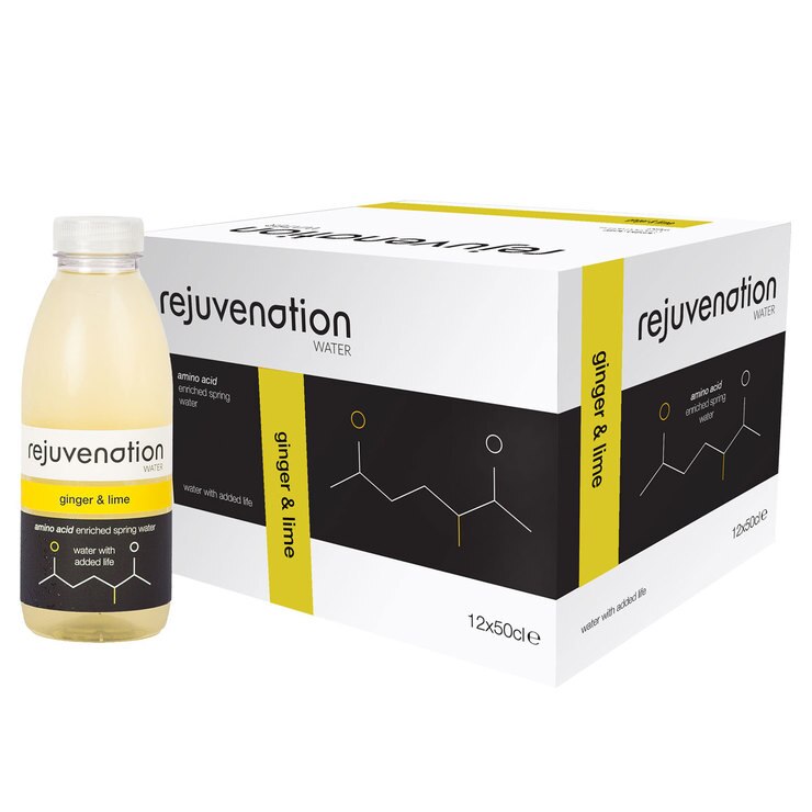 Rejuvenation Water Ginger & Lime Amino Acid Enriched Spring Water, 12 x ...