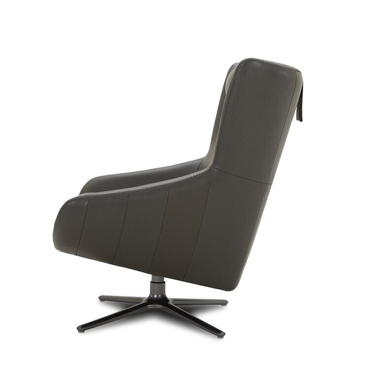 Kuka Grey Leather Accent Swivel Chair | Costco UK