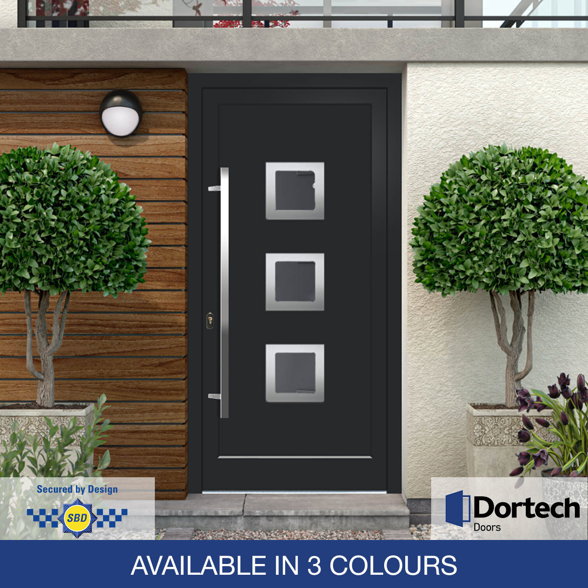 Dortech Derwent Installed Aluminium Front Door with 2 Han...