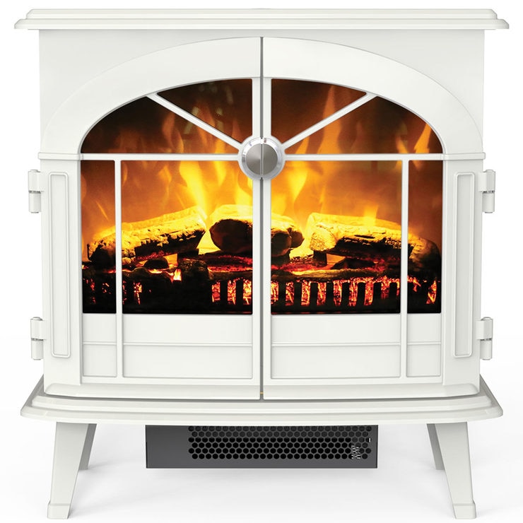 Dimplex Fullerton Optiflame Electric Stove in Dove White, 2KW | Costco UK