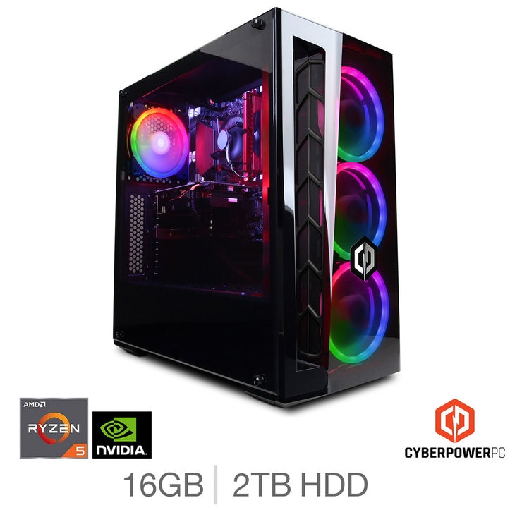 Cyberpower AMD Ryzen 5, 16GB RAM, 2TB HDD, NVIDIA GeForce GTX 1660 ...