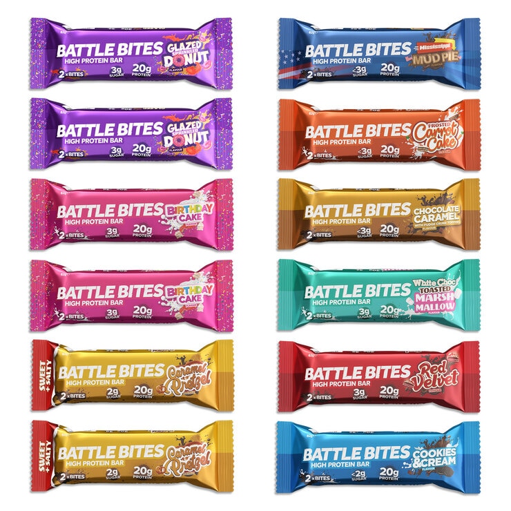 Battle Bites Protein Bar Variety Pack, 12 x 62g | Costco UK