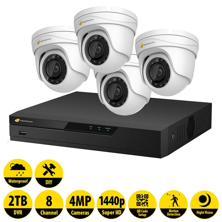NightWatcher 4MP Super HD 8 Channel Digital Video Recorder CCTV Kit ...