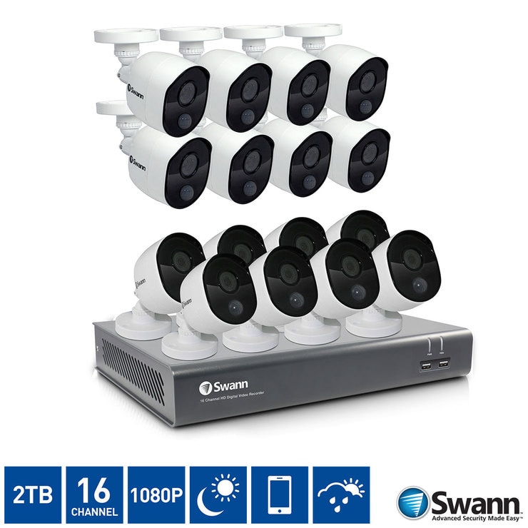 Swann 16 Channel 2TB DVR Recorder with 16 x 1080p Full HD with IR Night ...