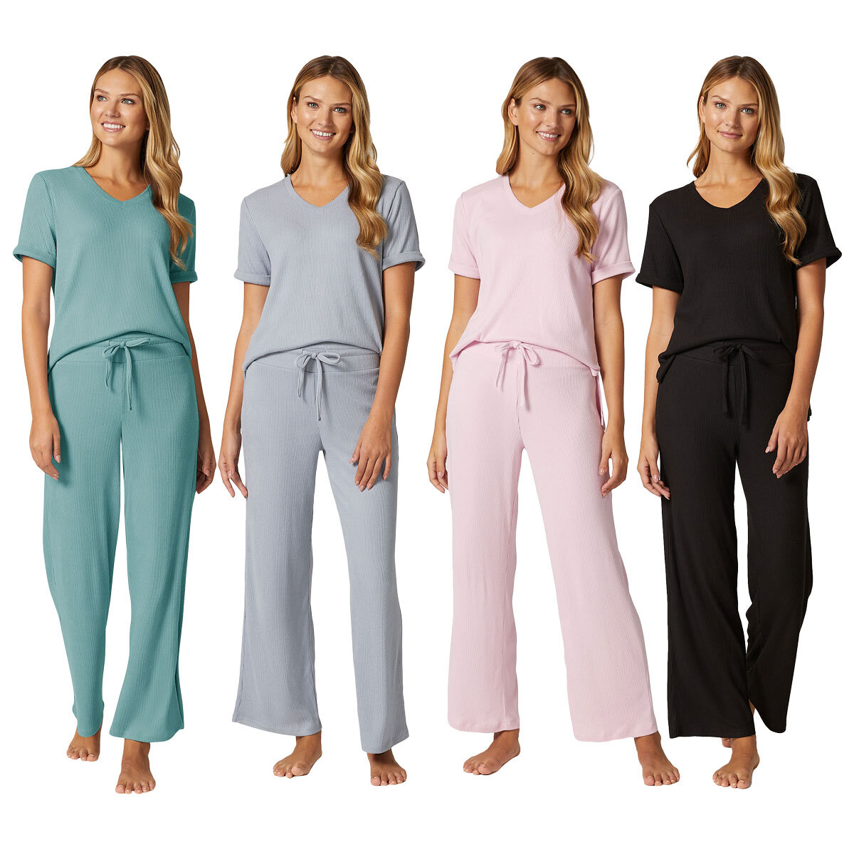 32 Degrees Ladies Dreamy Soft Ribbed Lounge Set in 4 Colo...