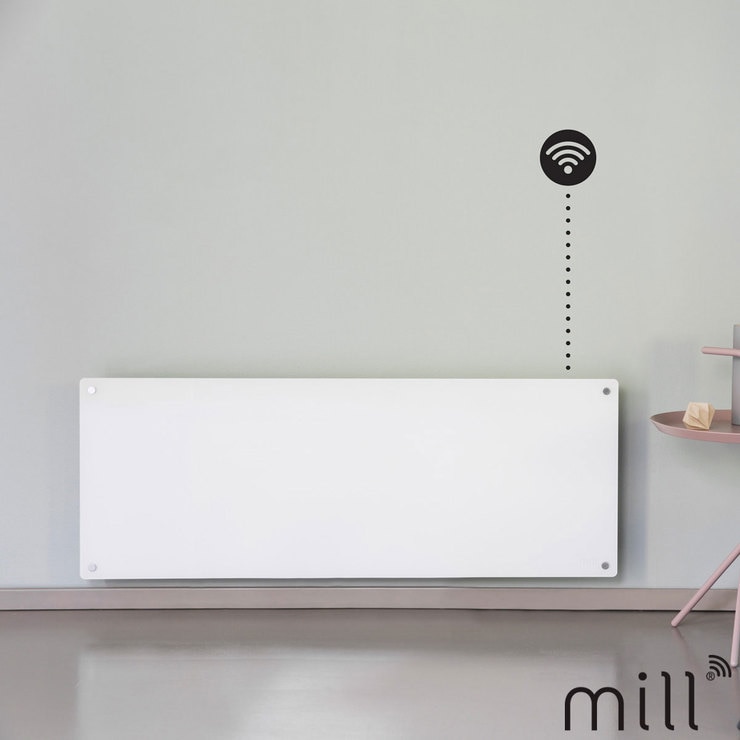 Mill Heat 1200W Electric WiFi Controlled Glass Front Panel Heater ...