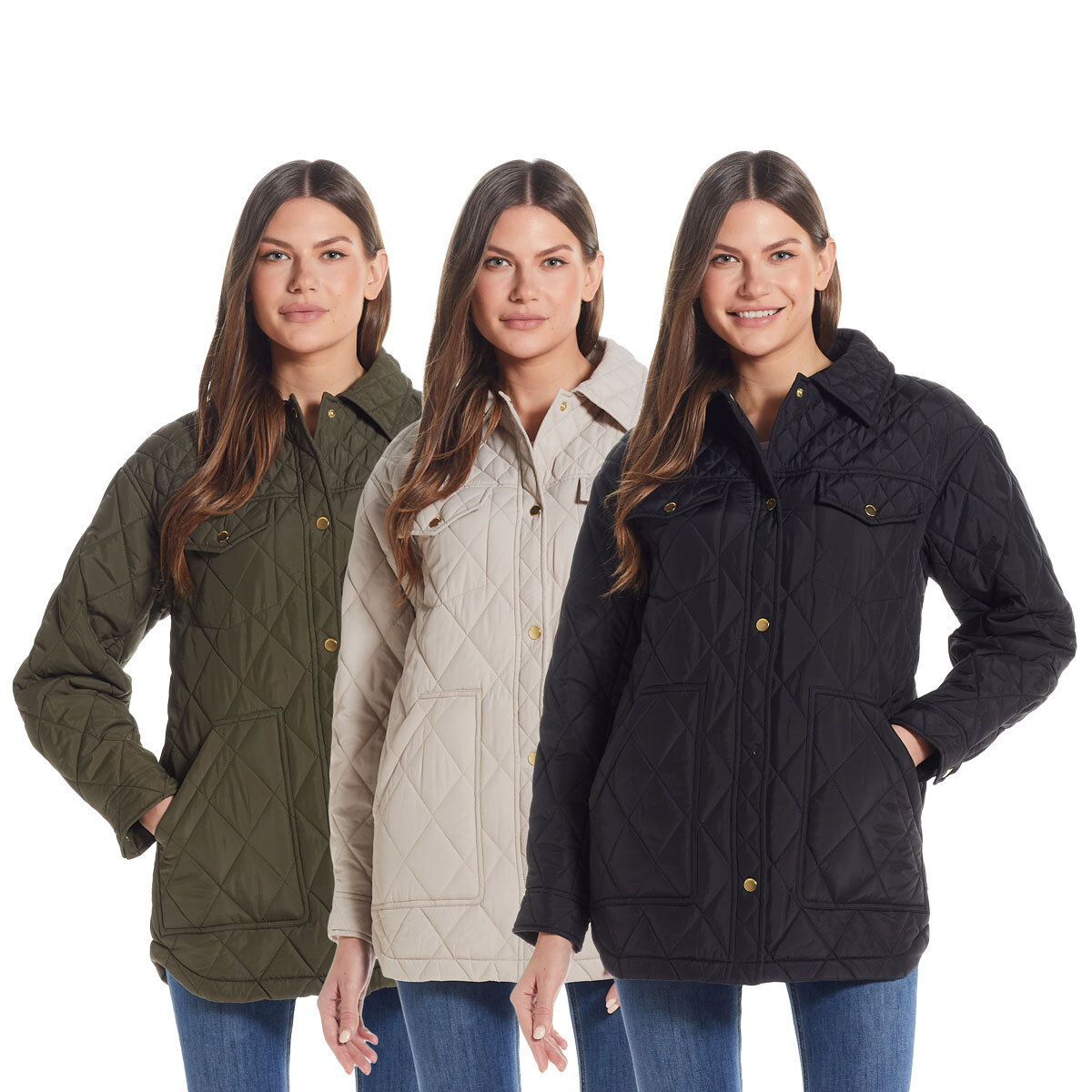 Weatherproof Ladies Quilted Shacket in 3 Colours and 4 Sizes