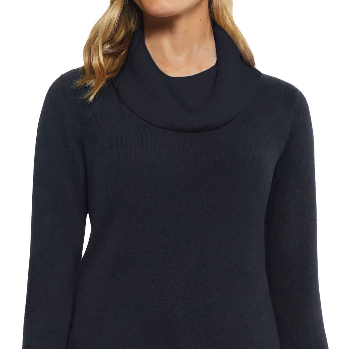 Matty M Cashmere Cowl Neck Sweater in Black | Costco UK