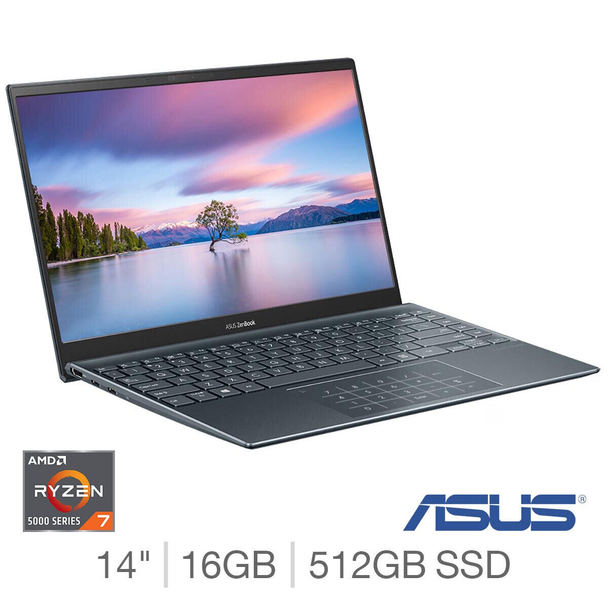 ASUS ZenBook, AMD Ryzen 7, 16GB RAM, 512GB SSD, 14 Inch Laptop, UM425QA ...