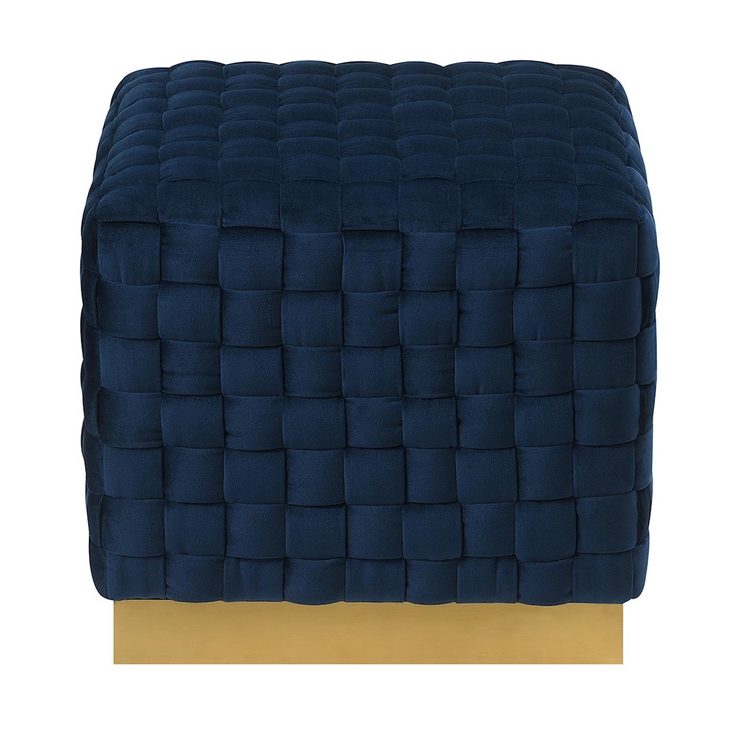 Bainbridge Home Blue Upholstered Woven Square Ottoman | Costco UK
