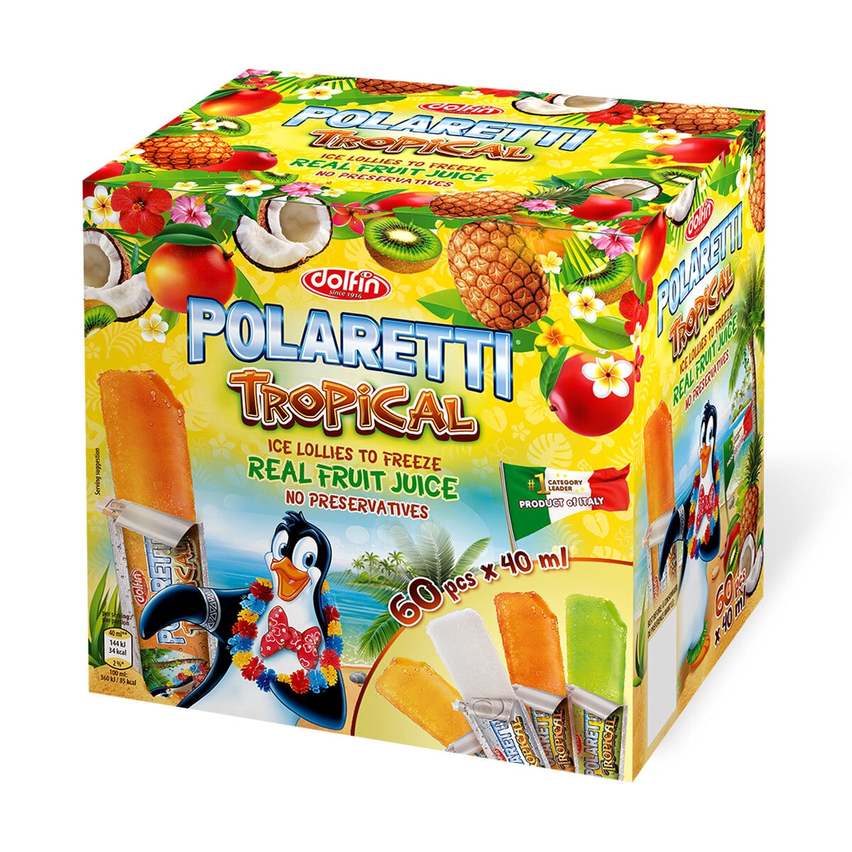 Polaretti Tropical Ice Lollies, 60 x 40ml | Costco UK