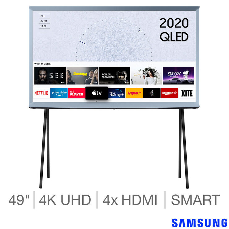 Samsung QE49LS01TBUXXU, The Serif, 49 Inch QLED 4K Ultra HD Smart TV ...