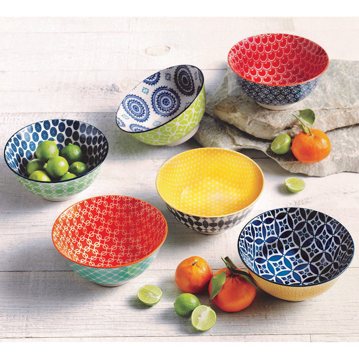 Patterned Porcelain Bowls, 6 Pack | Costco UK