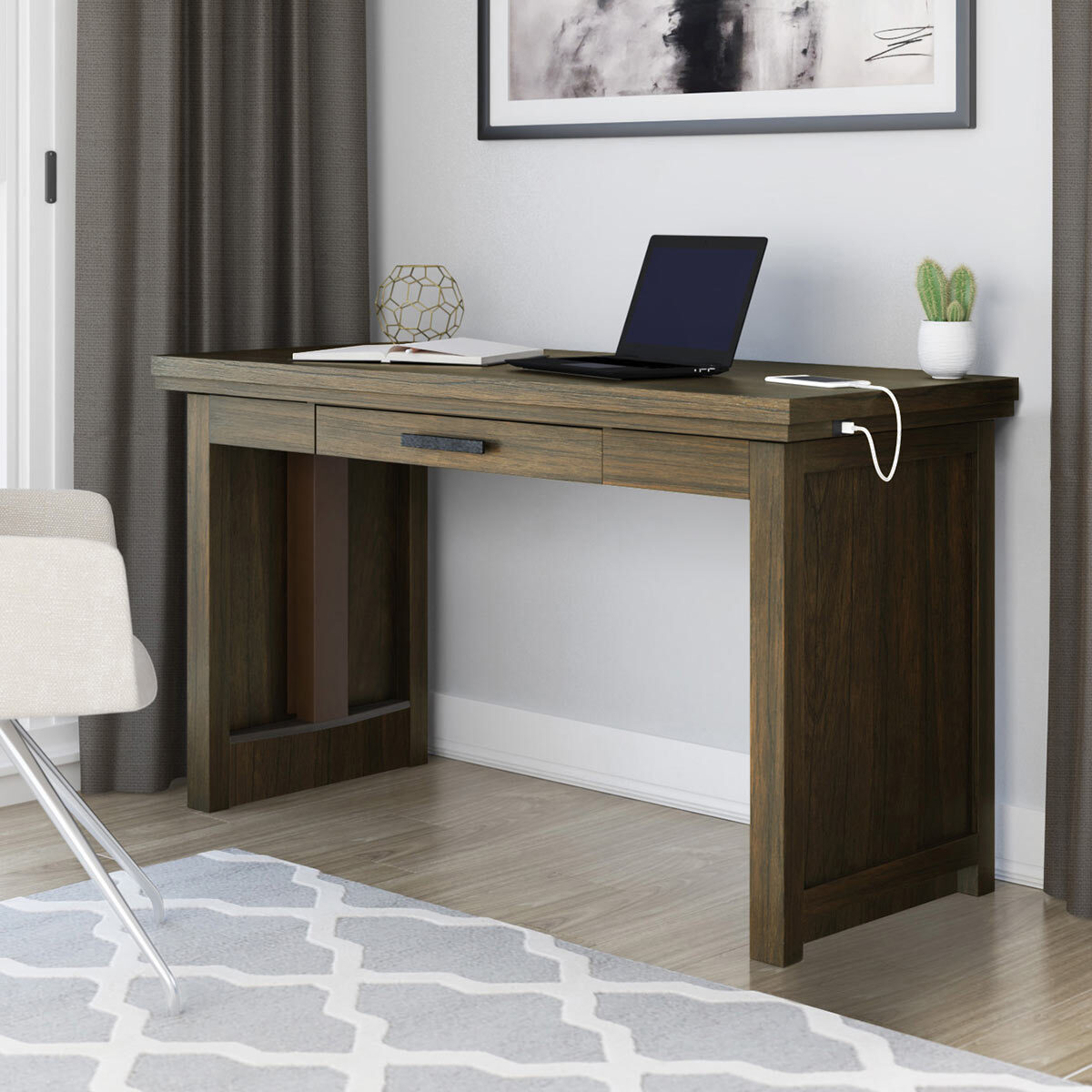 Tresanti Franklin Power Adjustable Height Wooden Desk C 