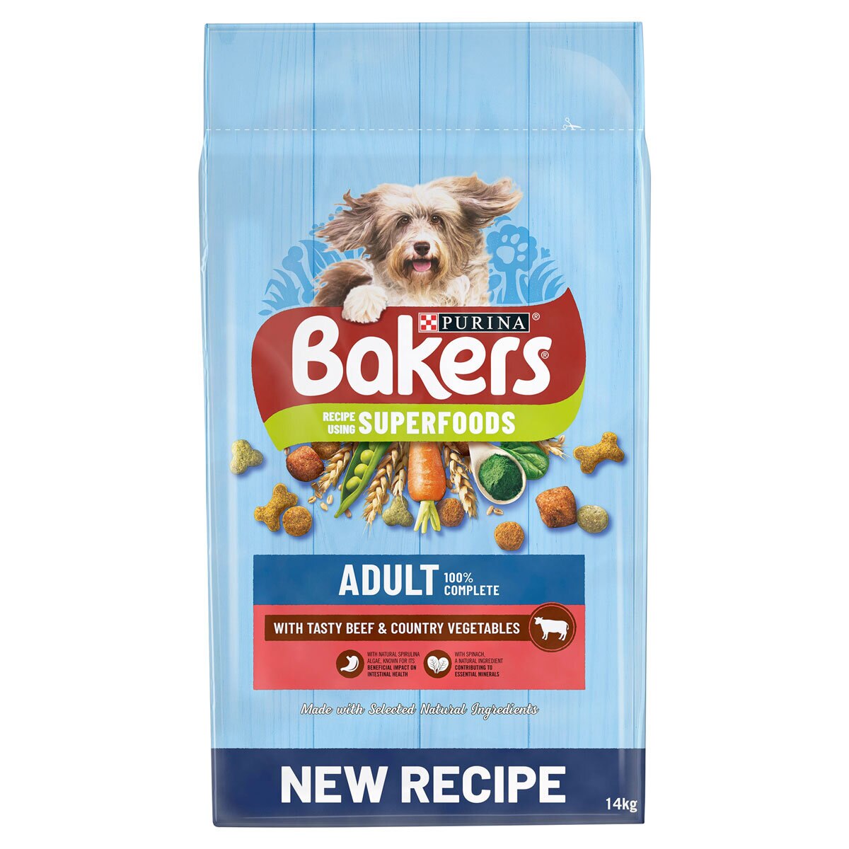 Bakers Adult Dry Dog Food Beef And Vegetables 14kg Cos 