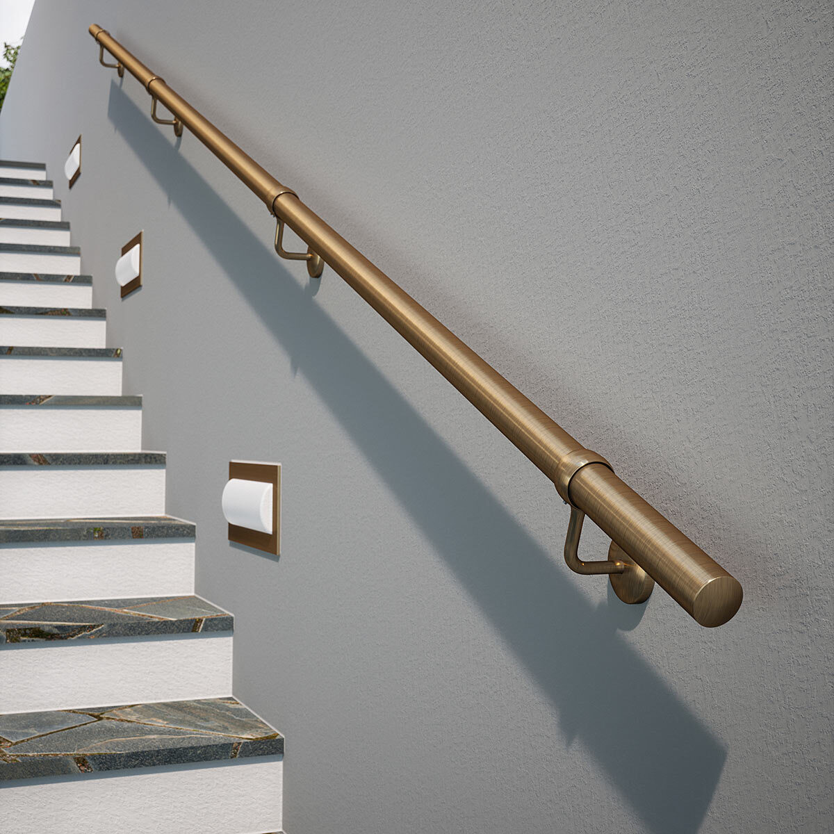 Rothley Stainless Steel Hand Rail Kit, 3.6m - Antique Brass | Costco UK