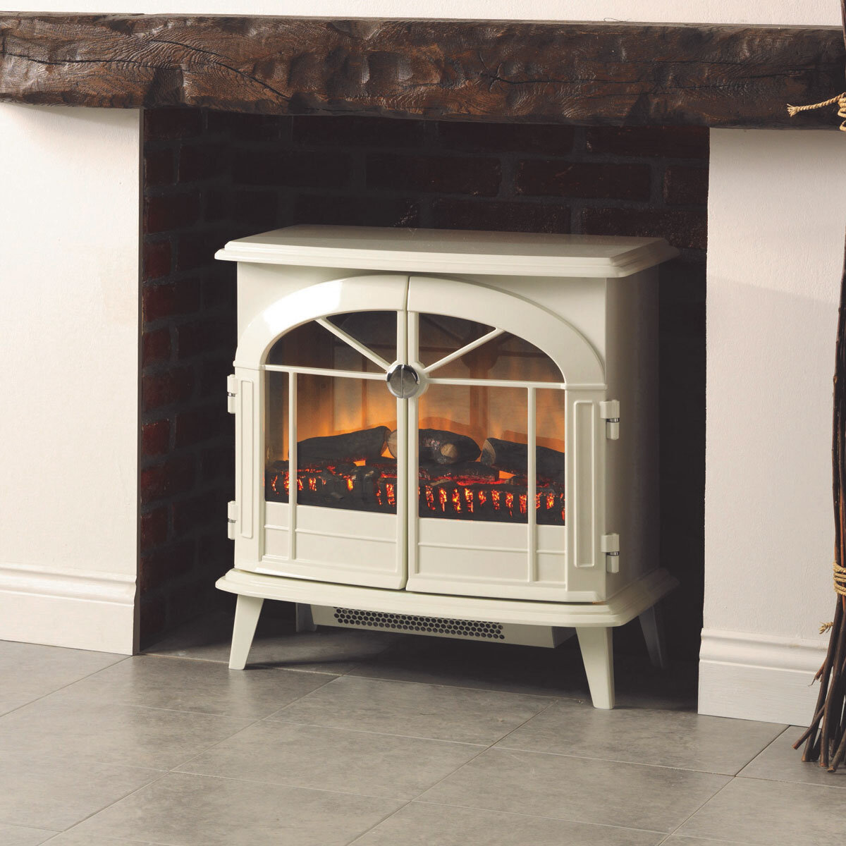 Dimplex Chevalier Optiflame Electric Stove in Cream, 2kW ...
