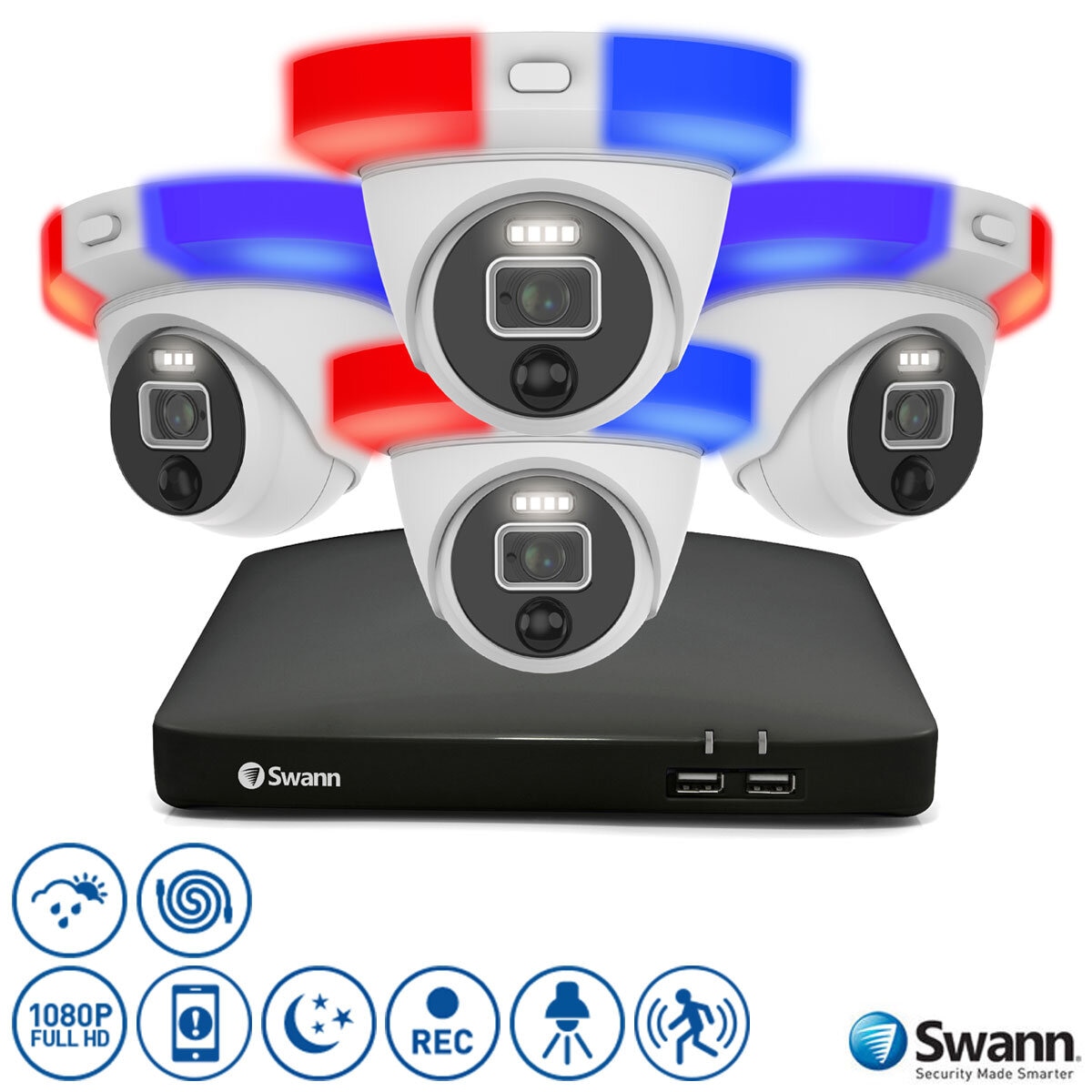 Swann 8 Channel 2TB DVR Recorder with 4 x 4K Ultra HD Enf...