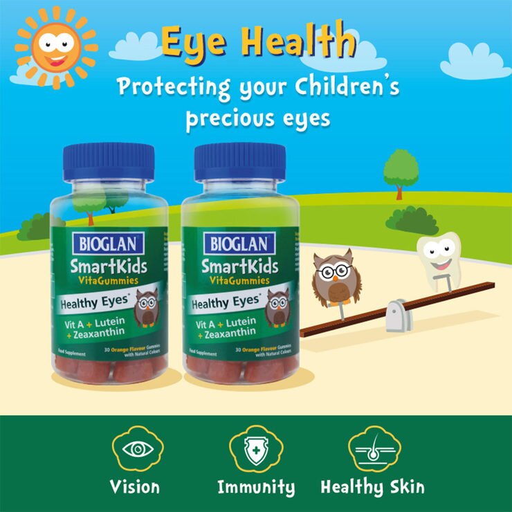 Bioglan SmartKids VitaGummies Healthy Eyes, 2 x 30ct (2 Months Supply ...