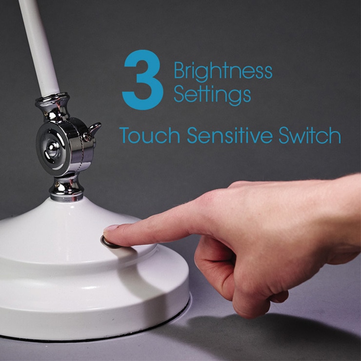 OttLite LED Wellness Revive Desk Lamp with USB Charging in White ...