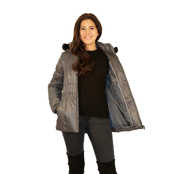 David Barry Women's Padded Jacket Available in Charcoal and 6 Sizes ...