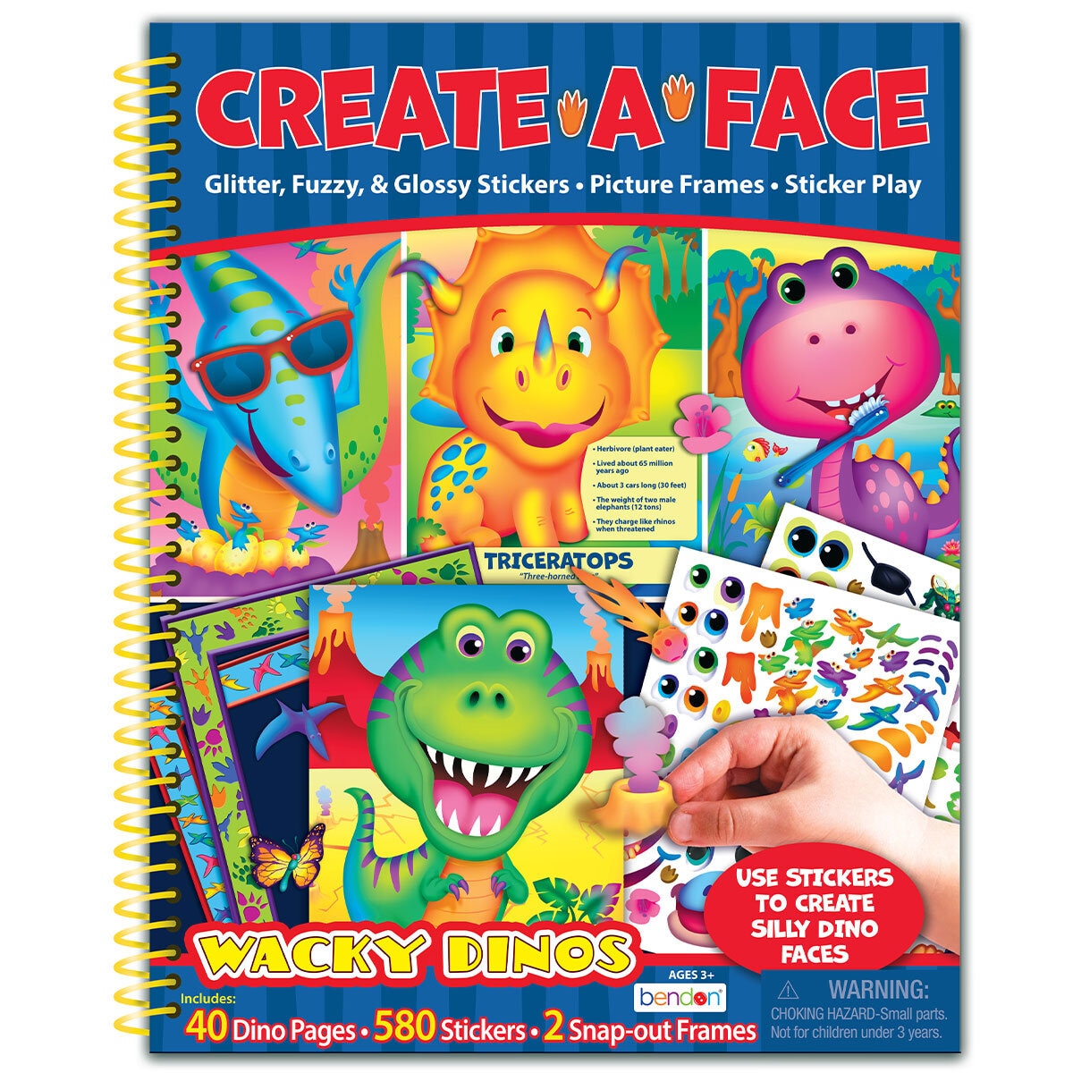 Create a Face Sticker Activity Book Assortment Wacky Dinos