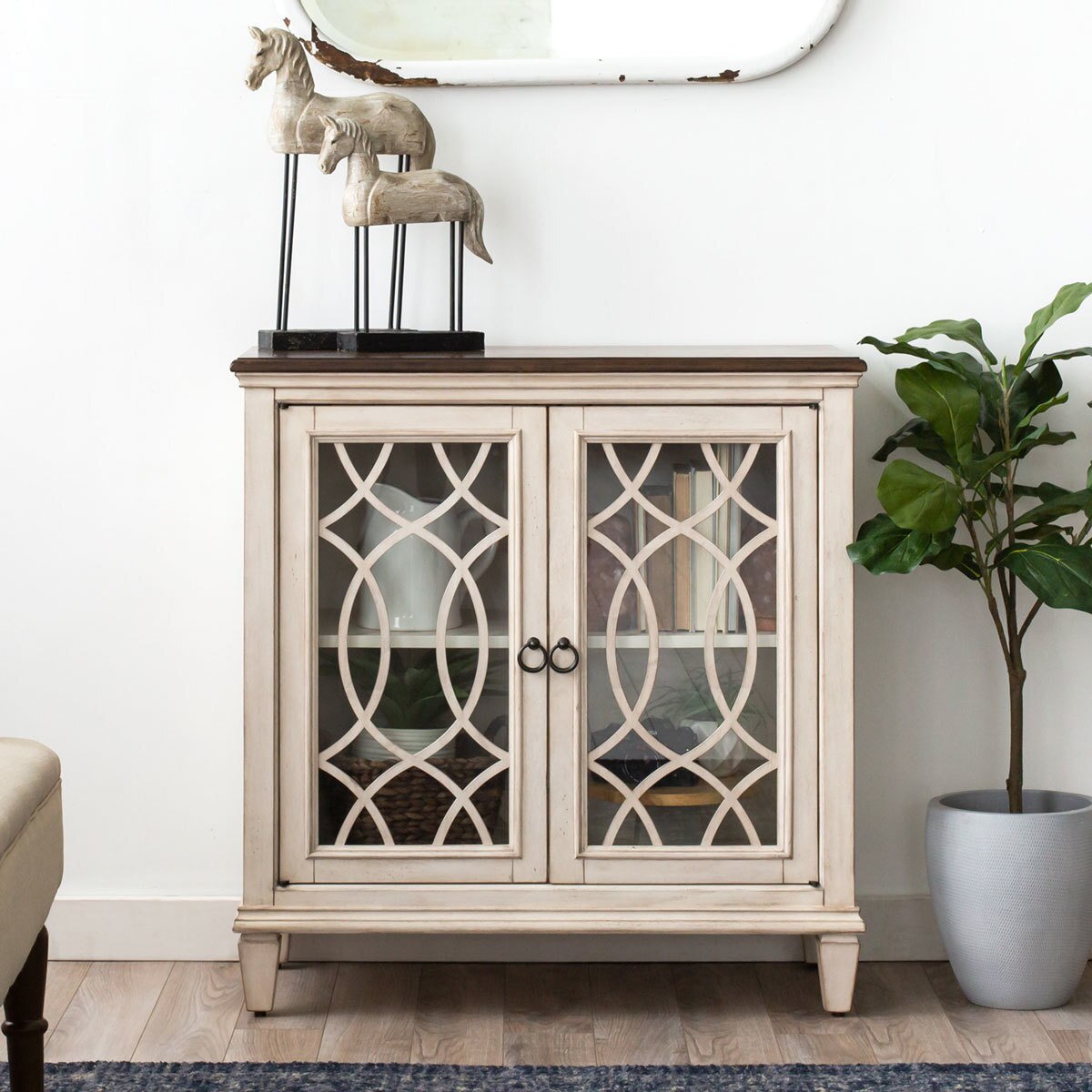 Pike & Main Jane Two-Tone Cream Accent Console | Costco UK