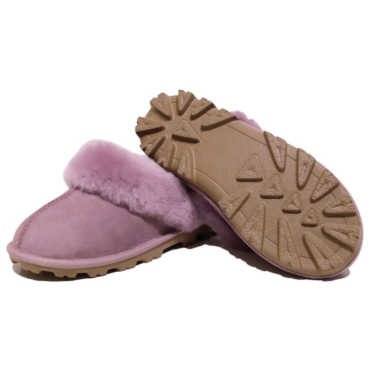 Kirkland Signature Women's Shearling Slippers in Mauve, Size 5 | Costco UK