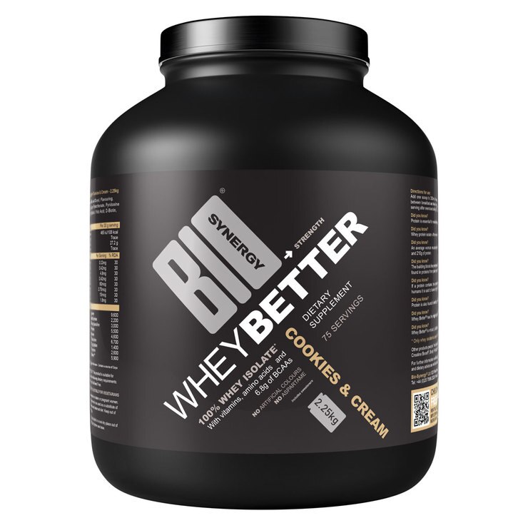 Bio-Synergy Whey Better Cookies & Cream Whey Protein Isolate, 2.25kg ...