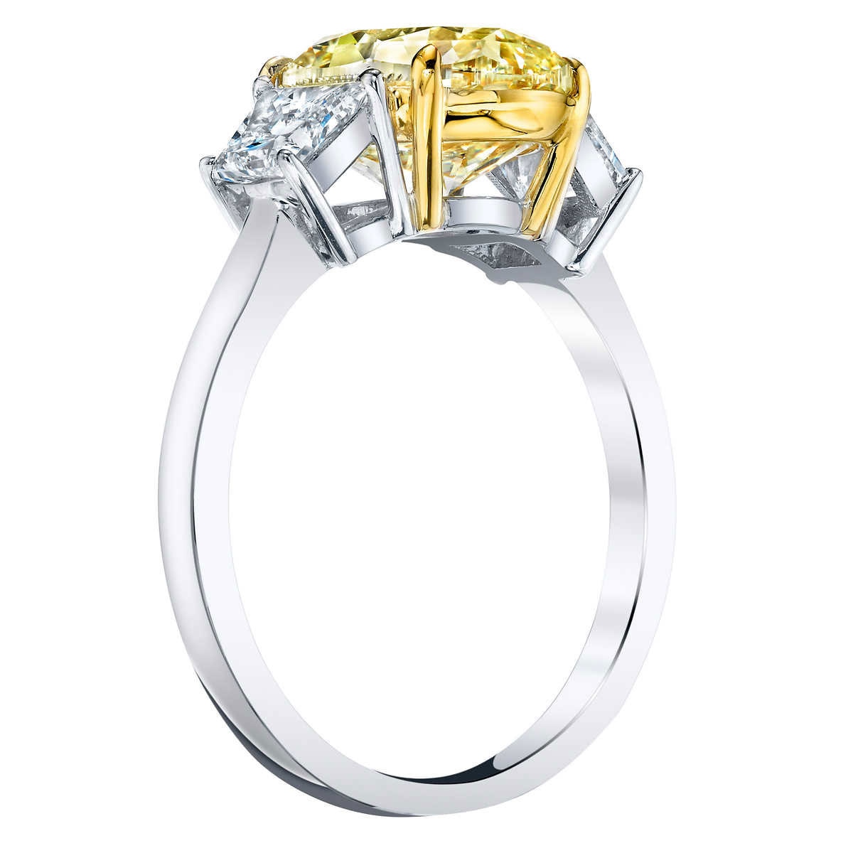 4.90ctw Oval Cut Fancy Yellow Diamond Ring, Platinum | Costco UK