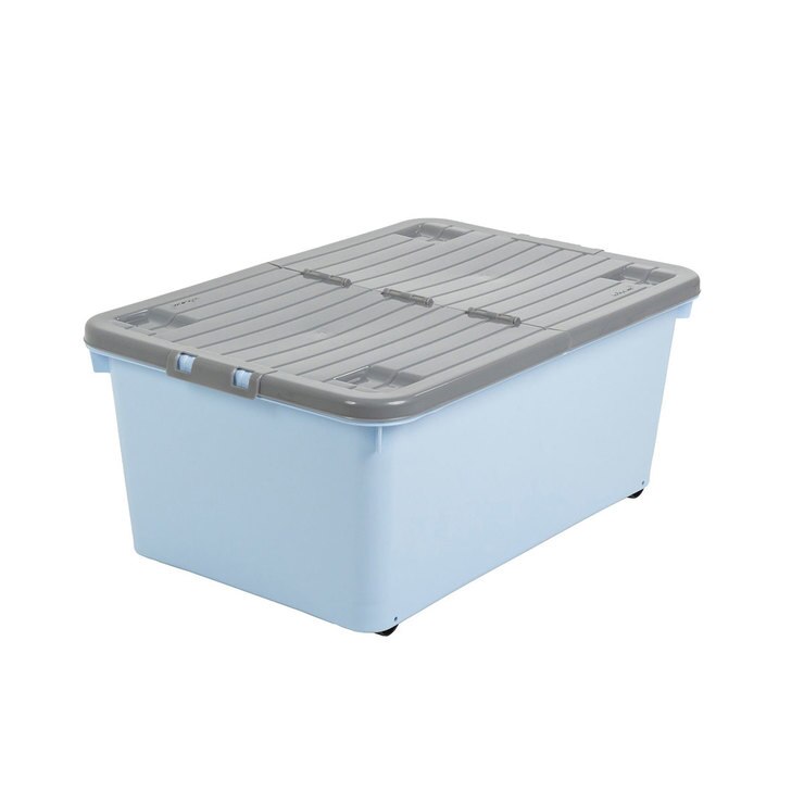 Wham 45L Wheeled Plastic Storage Box, in Cool Blue - 5 Pack | Costco UK