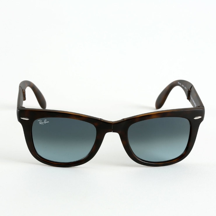 Ray-Ban Tortoise Shell Folding Sunglasses with Dark Blue Lenses, RB4105 ...