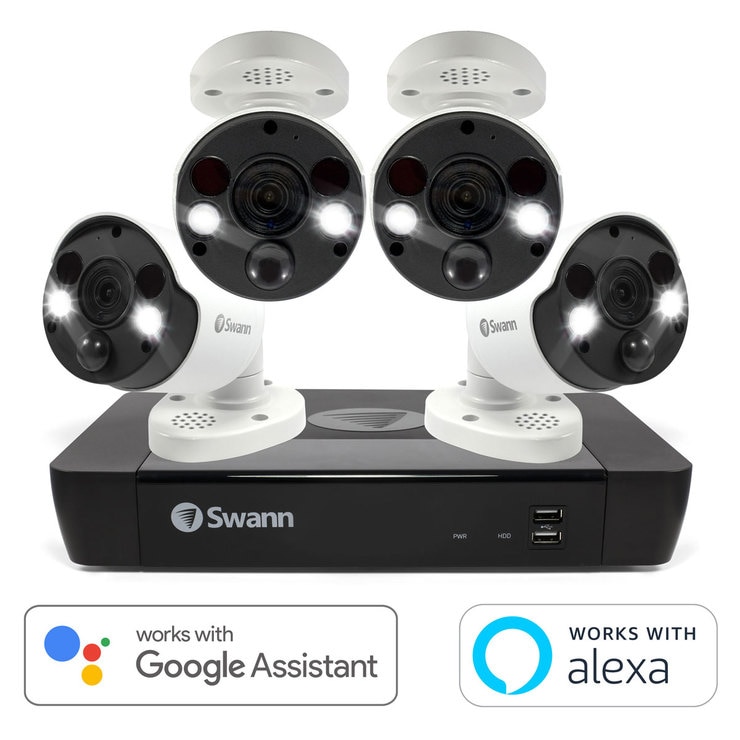 Swann 8 Channel 2TB NVR Recorder with 4 x 4K Thermal Sensing Spotlight ...