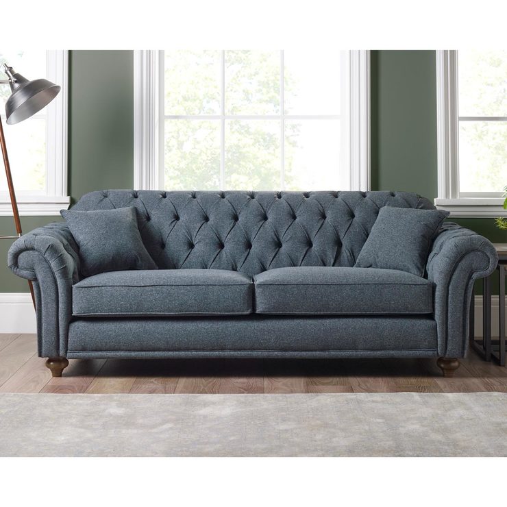 Bordeaux Button Back 3 Seater Fabric Sofa in 2 Colours | Costco UK