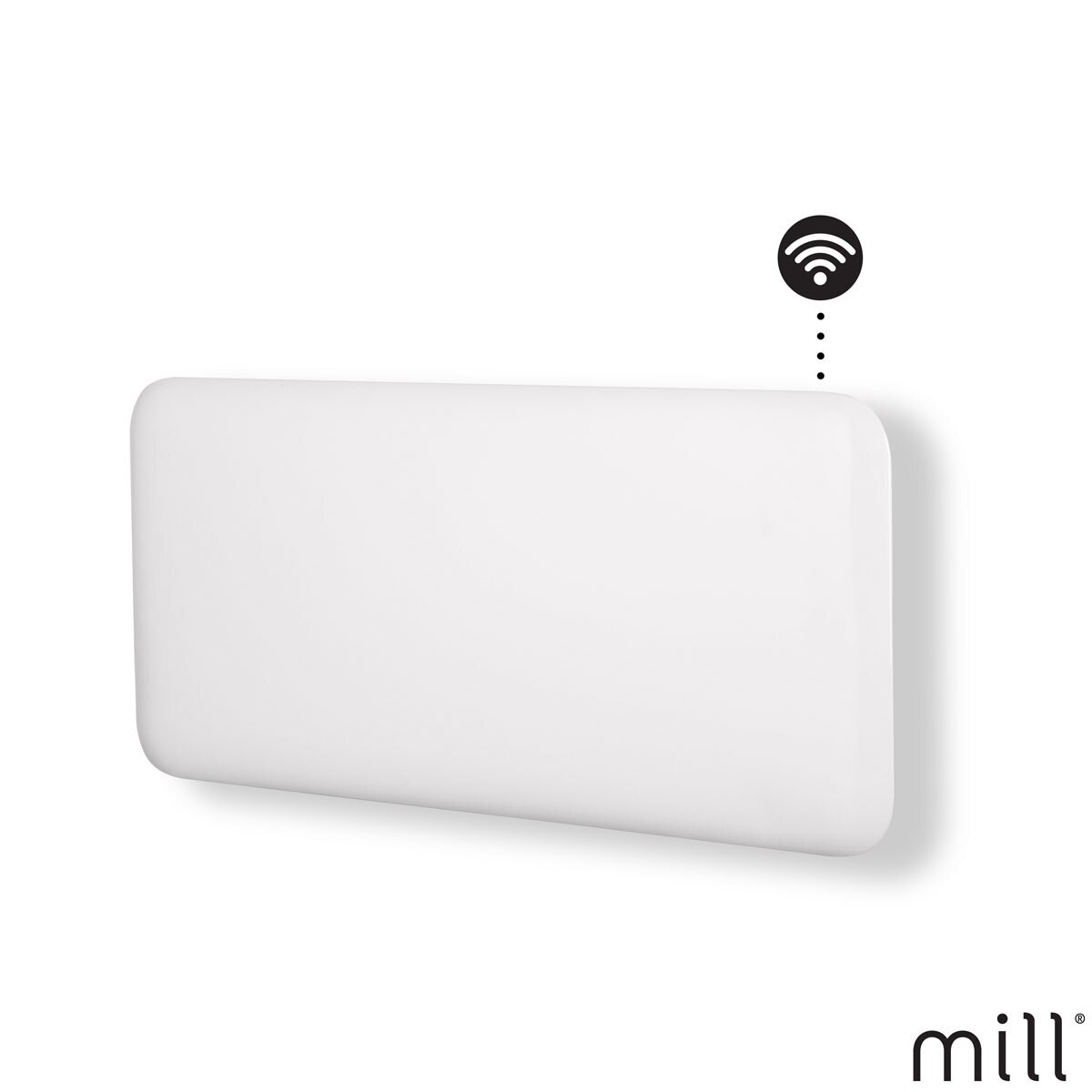 Mill Heat 1.5kW Electric WiFi Controlled Steel Panel Heater in Whi...