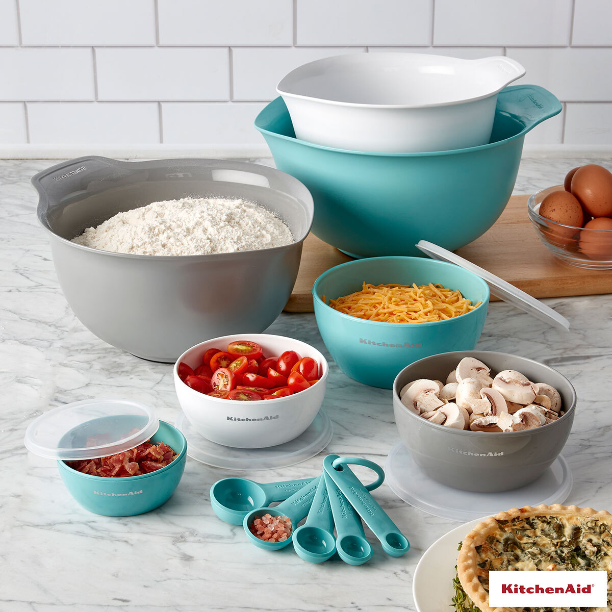 KitchenAid Bake, Mix and Measure 12 Piece Set, Blue | Cos...
