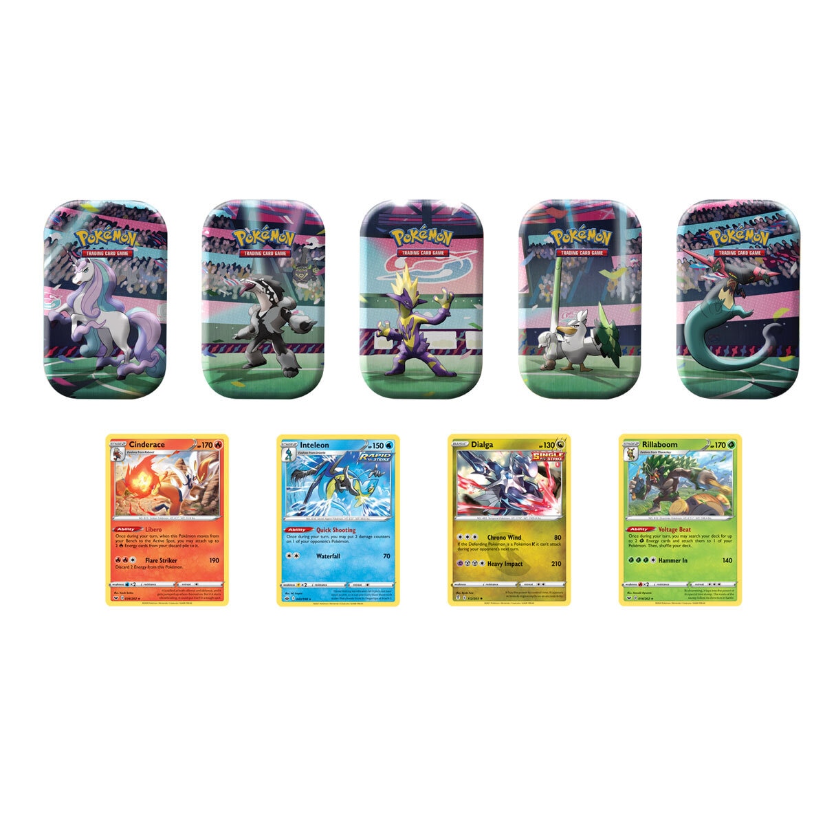 Pokémon Galar Power 5 Pack Mini Tins with 4 Collector Car...